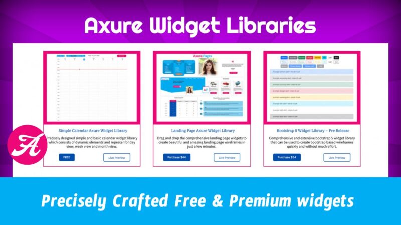 Axure widget library, Free and premium Axure widget library
