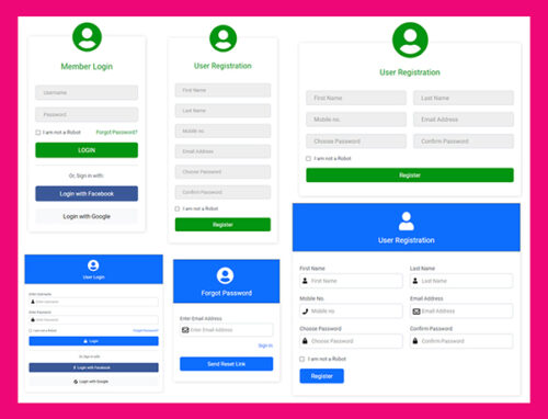 Axure Login Forms Widget Library | Axure Market - Store for Best Axure ...